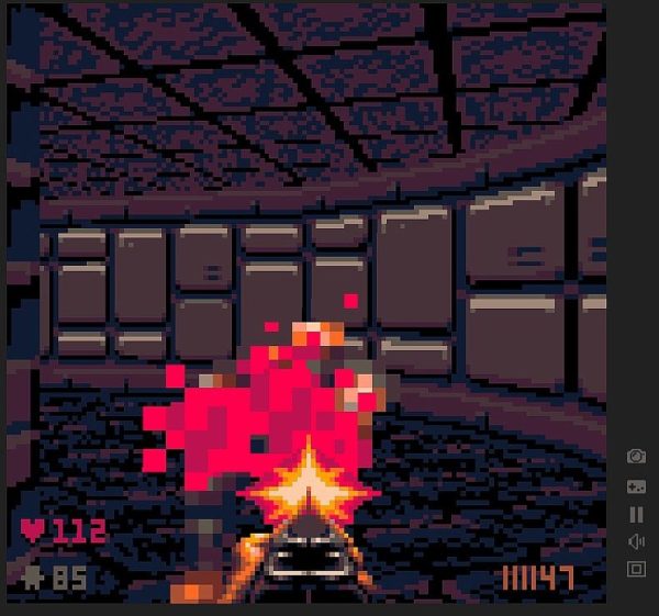 80年代のパソコンを再現するPICO-8で『DOOM』をデメイクした『POOM』公開。16色と128×128ピクセルの画面解像度でゲームを再現
