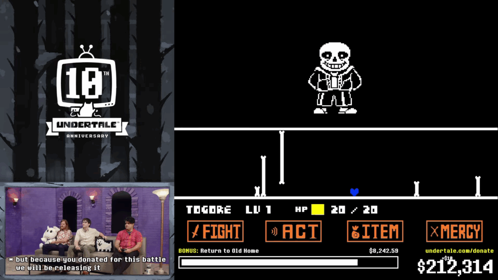 『UNDERTALE』10周年での寄付総額は“5000万円”を超える。10周年で使用されたサントラやグラフィックスアセットも配布